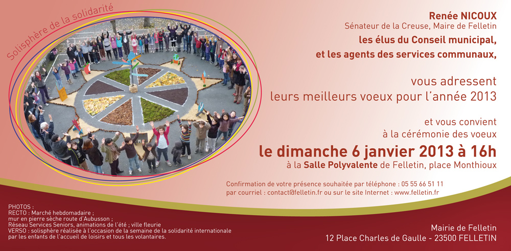 Voeux de la ville de Felletin – Dimanche 6 janvier « Felletin.fr Voeux de la ville de Felletin – Dimanche 6 janvier « Felletin.fr